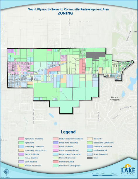 Zoning Map for Mount Plymouth-Sorrento Community Redevelopment Area